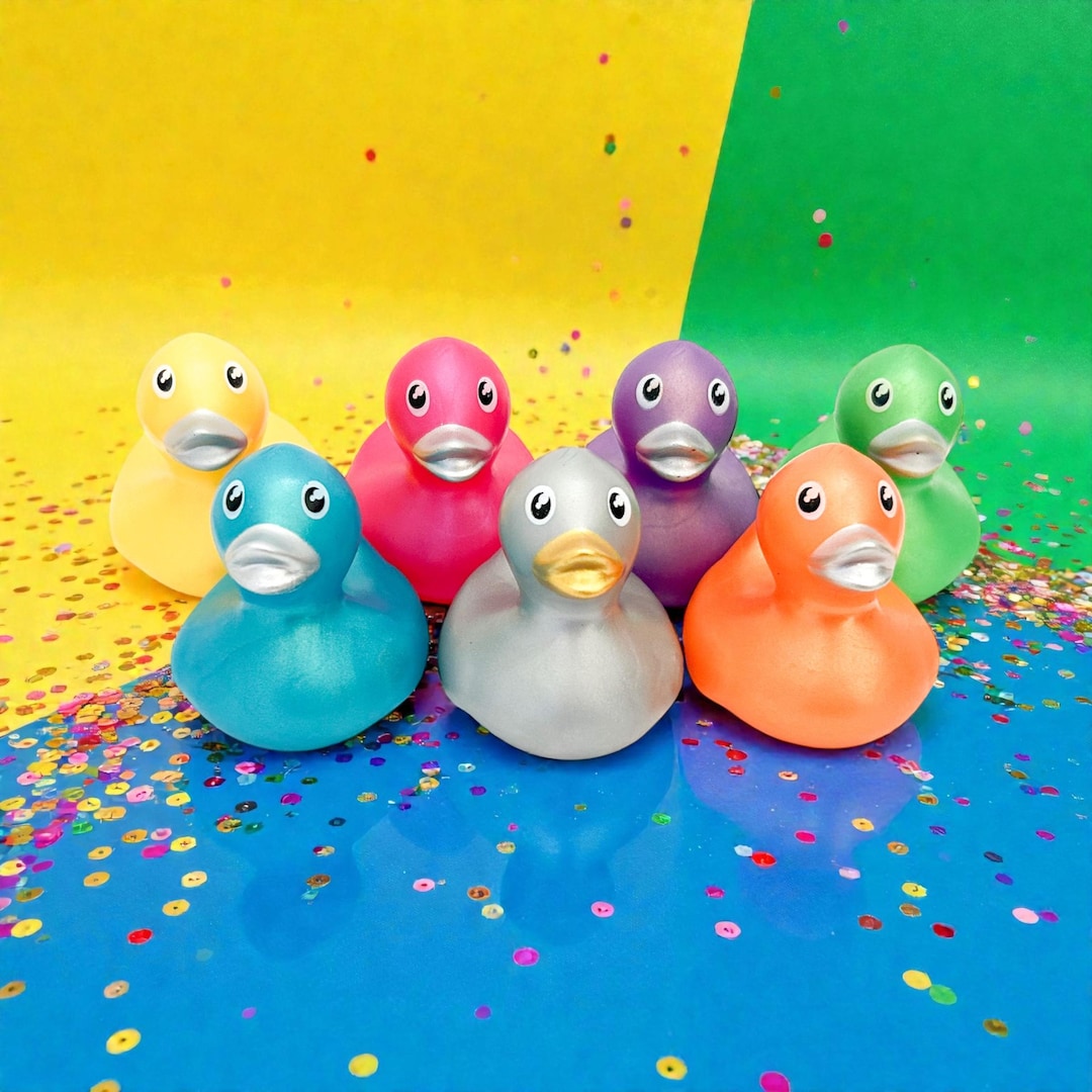 Bright Metallic Shimmer Rubber Ducks - Individual or Set of 7 - Etsy