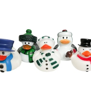 Winter Holiday Christmas Themed Yellow Rubber Duck Ducks - Snowman ...