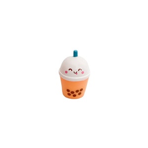 Personalized Name Colorful Bubble Tea Boba Kawaii Anime Themed Rubber ...
