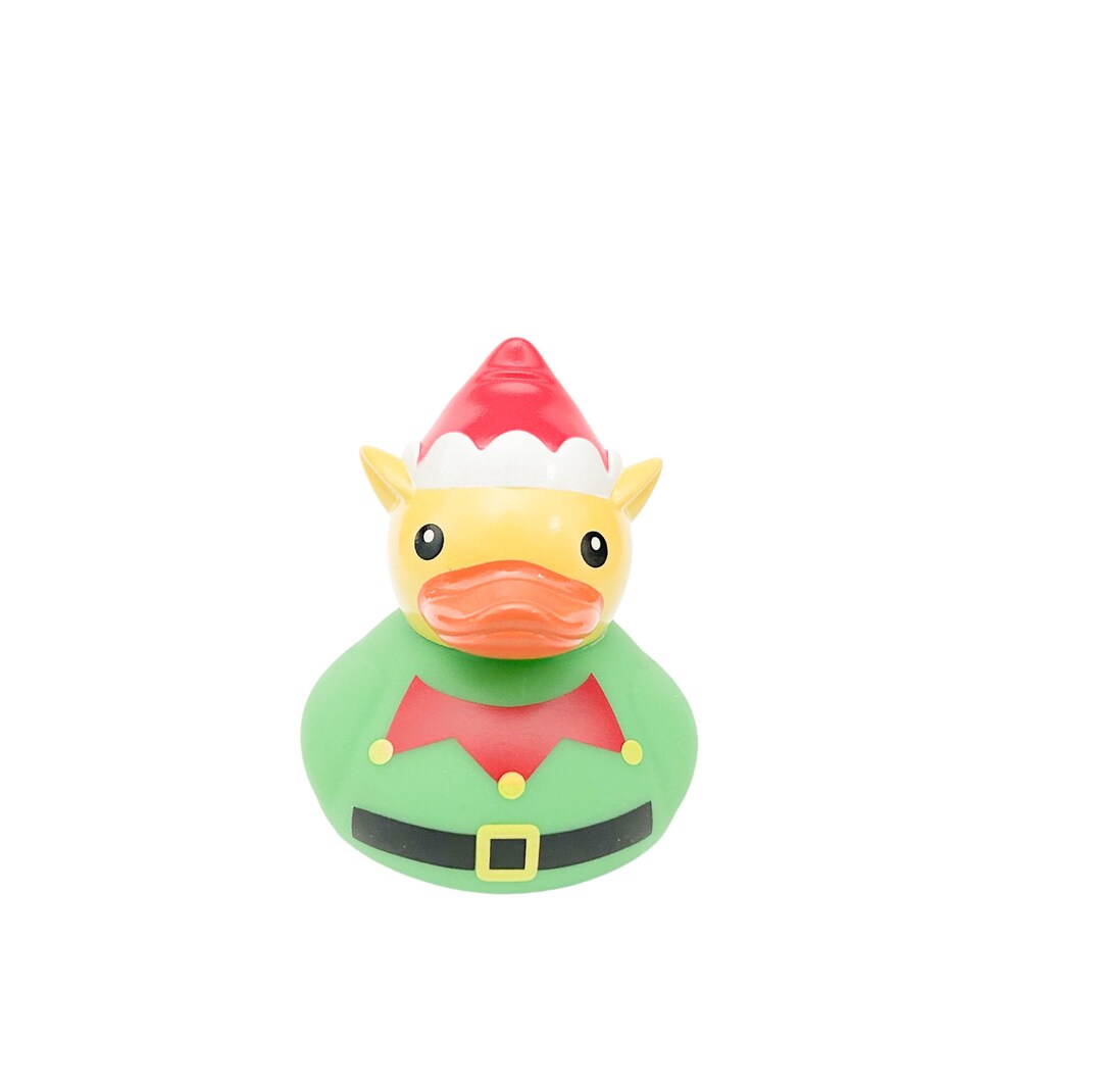 Elf Christmas Yellow Themed Rubber Duck Ducks - Ugly Holiday Sweater ...
