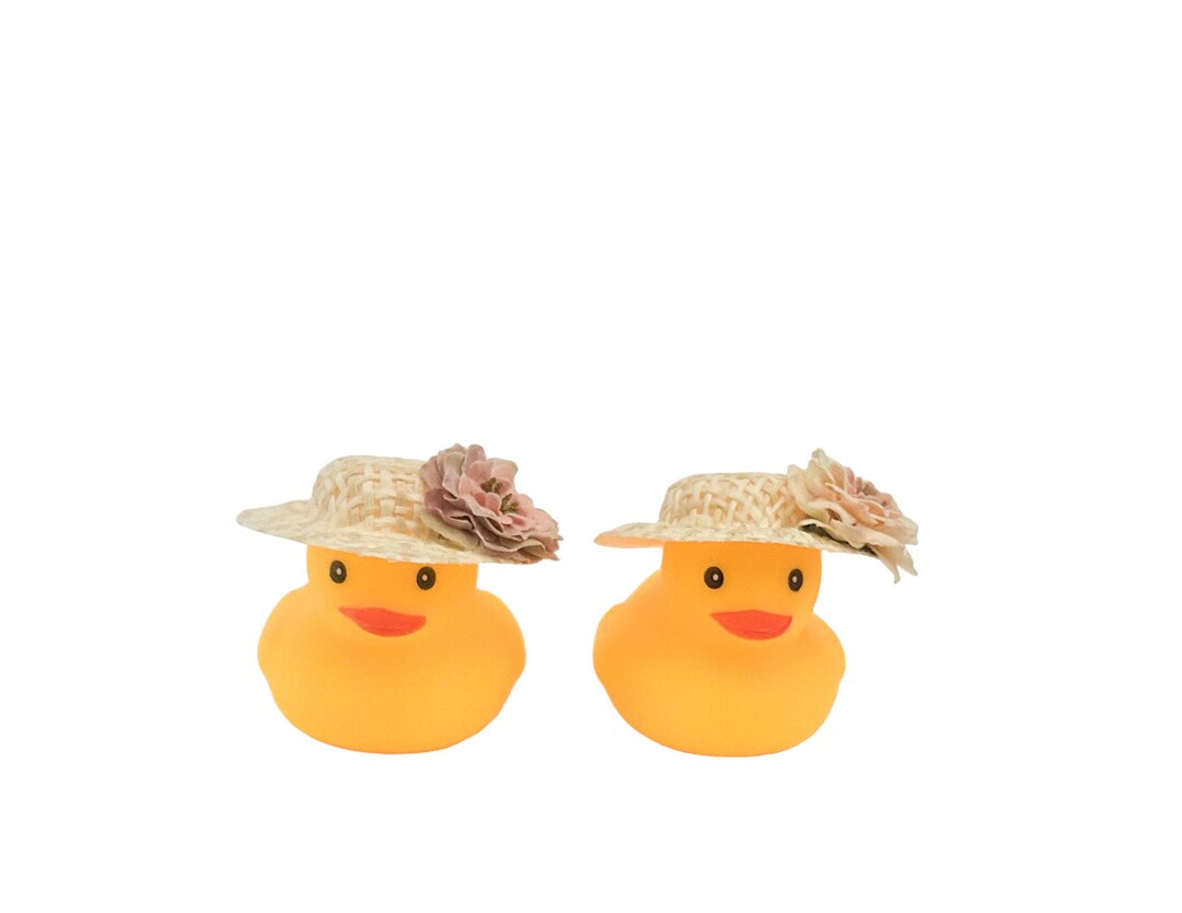 Derby Floral Flower Hat Themed Yellow Rubber Duck Ducks - Blush Dusty ...