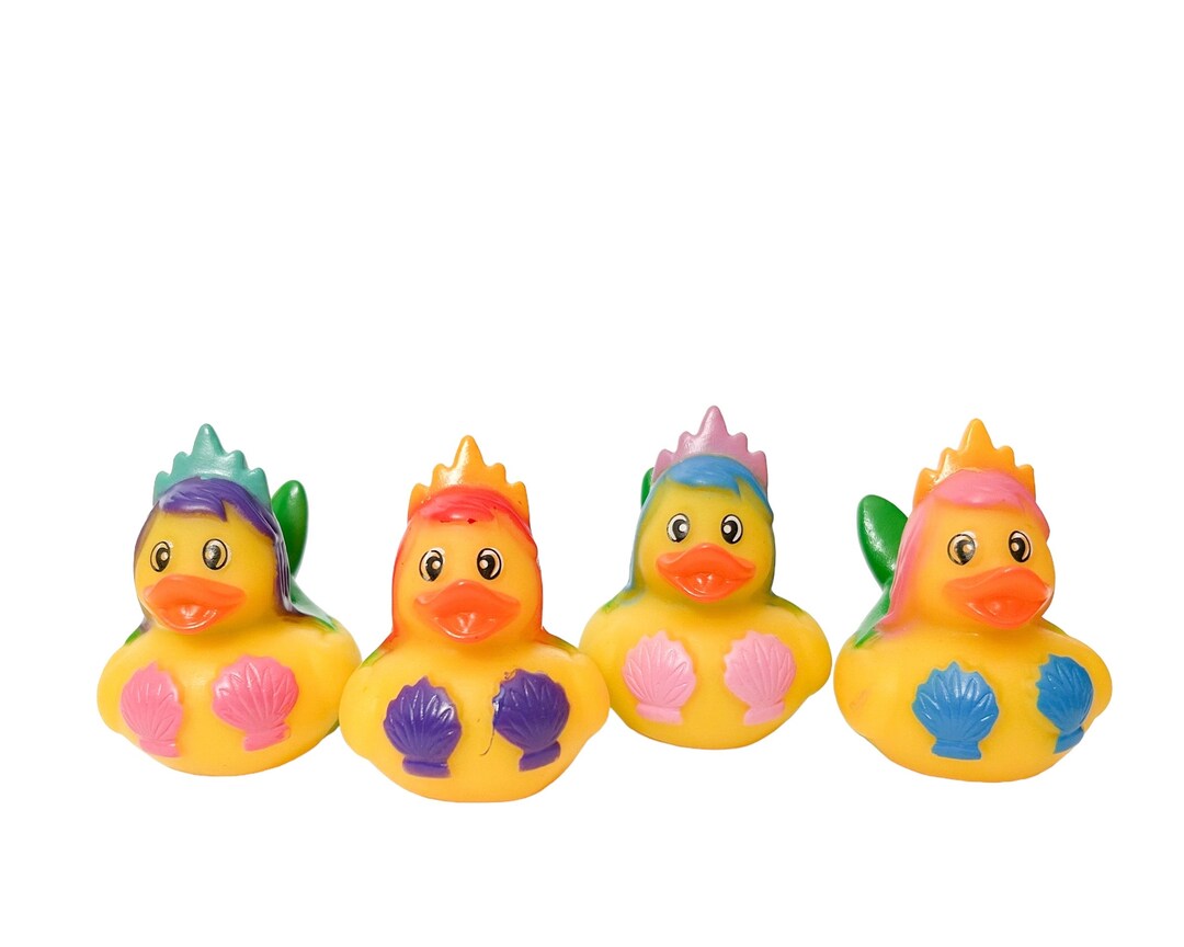Tropical Beach Mermaid Themed Yellow Rubber Duck Ducks - Green Teal ...