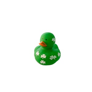 Shamrock Themed Green White Small Rubber Duck Ducks Clover Good Luck ...