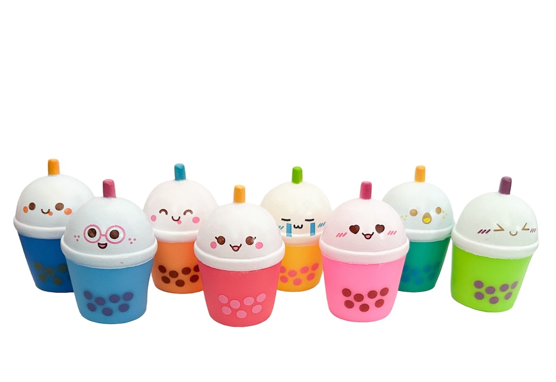 Colorful Bubble Tea Boba Kawaii Anime Themed Rubber Duck Ducks - Blue ...