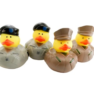 Military Themed Yellow Rubber Duck Ducks - Gray Green Tan - Individual ...