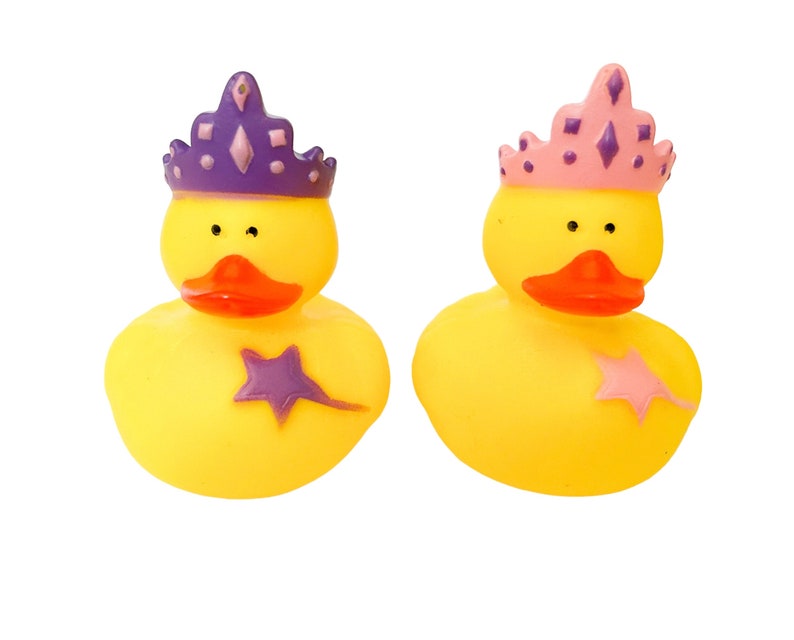 Princess Themed Yellow Rubber Duck Ducks Purple Pink Crown - Etsy