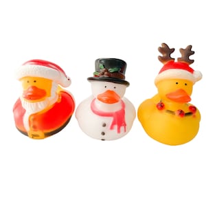 Christmas Winter Holiday Themed Yellow Rubber Duck Ducks - Santa Claus ...
