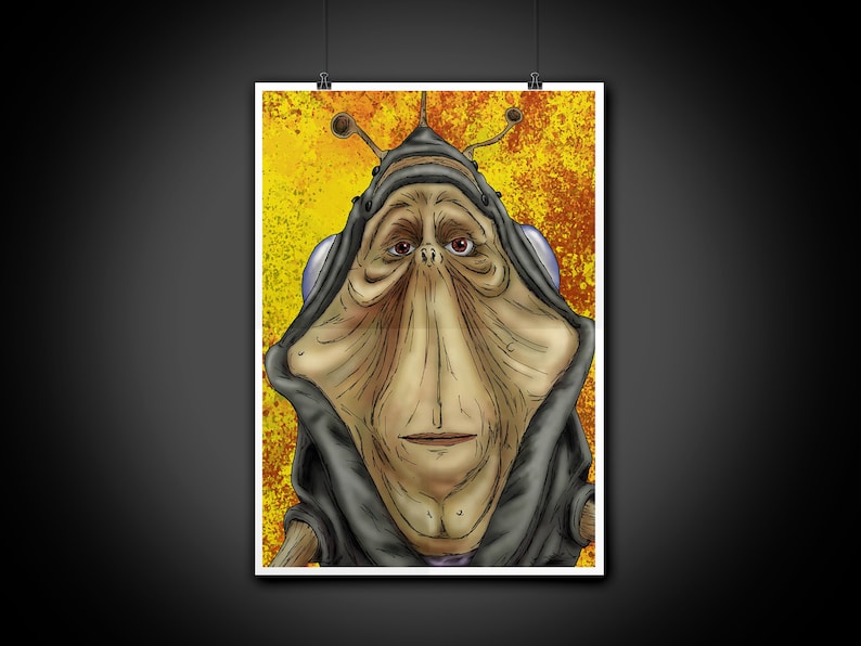 Ben Quadinaros Podracer Color Portrait Art Illustration Print - Etsy