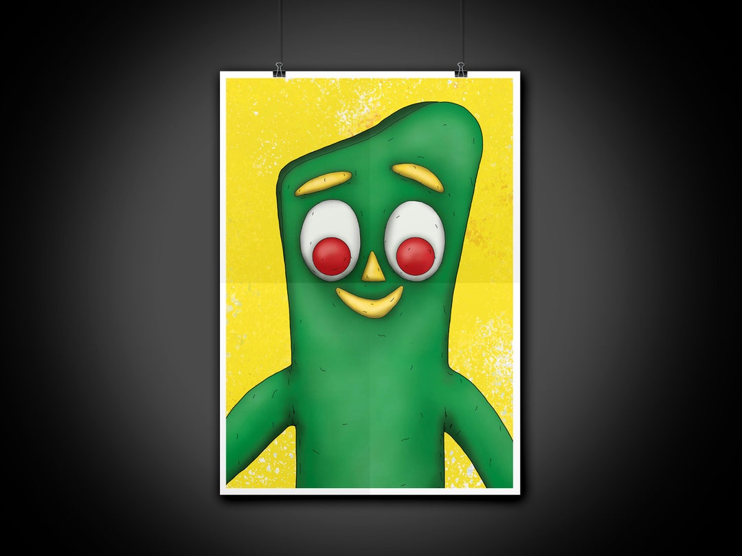 Gumby Color Portrait Art Illustration Print Wall Art Home Decor Poster ...