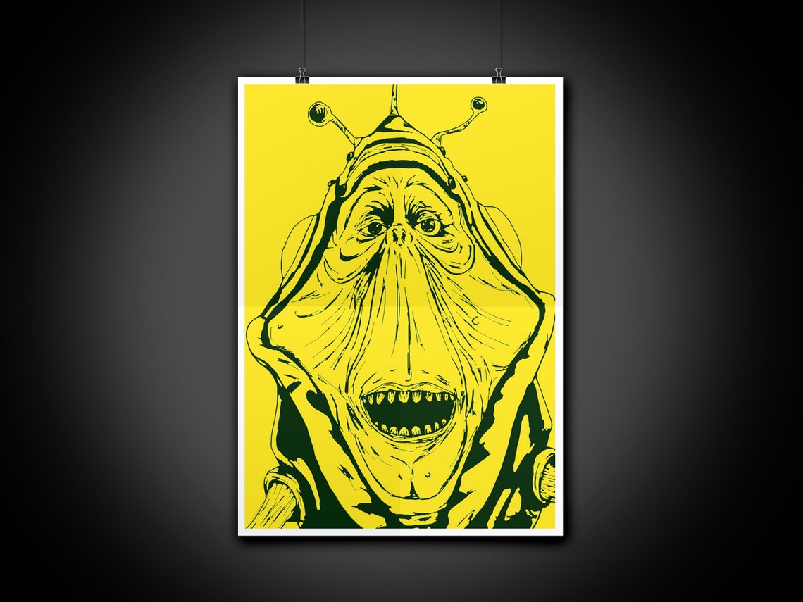 Ben Quadinaros Podracer Color Portrait Art Illustration Print | Etsy