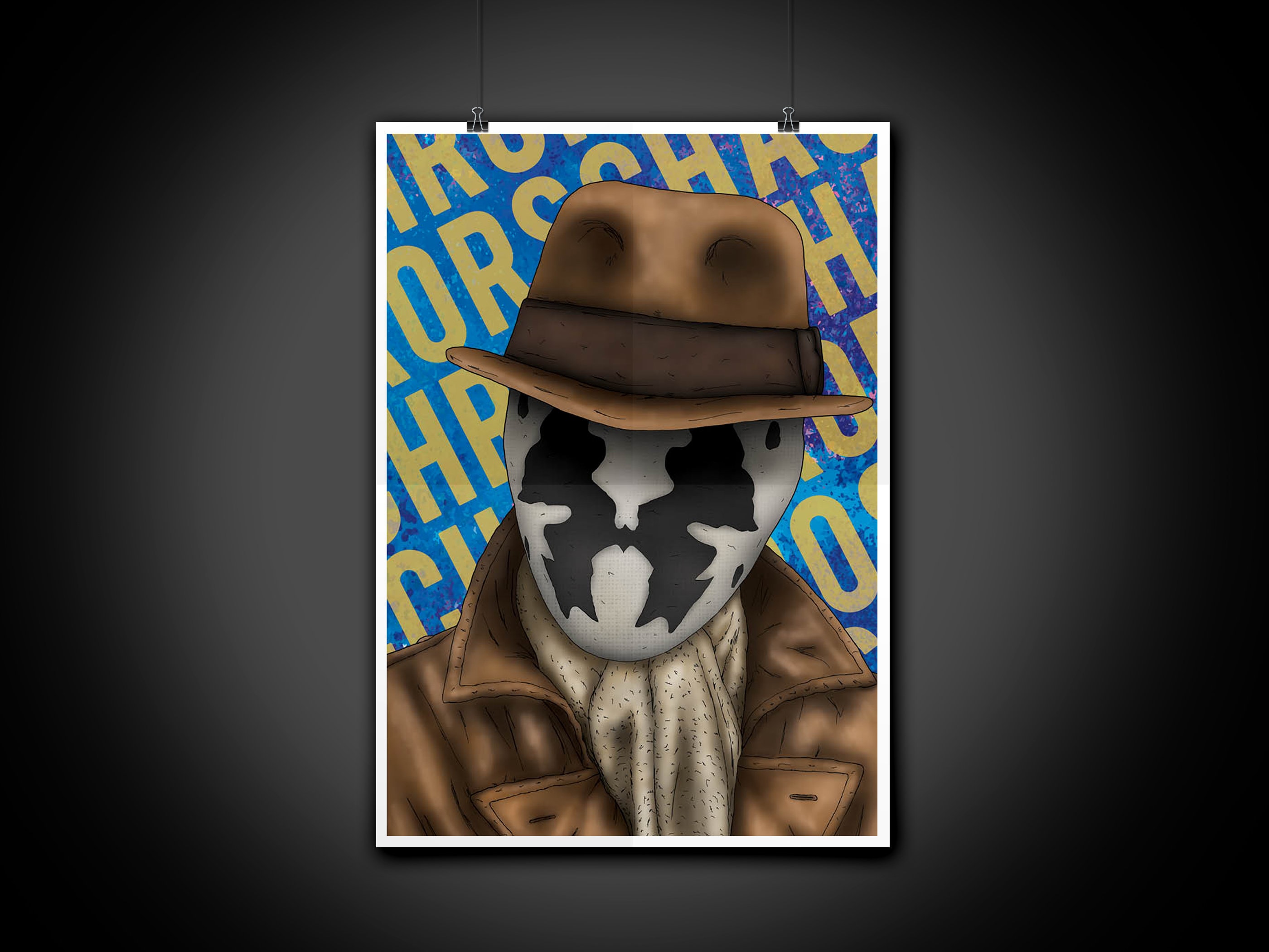 Rorschach Watchmen Color Portrait Art Illustration Print Wall Art Home ...
