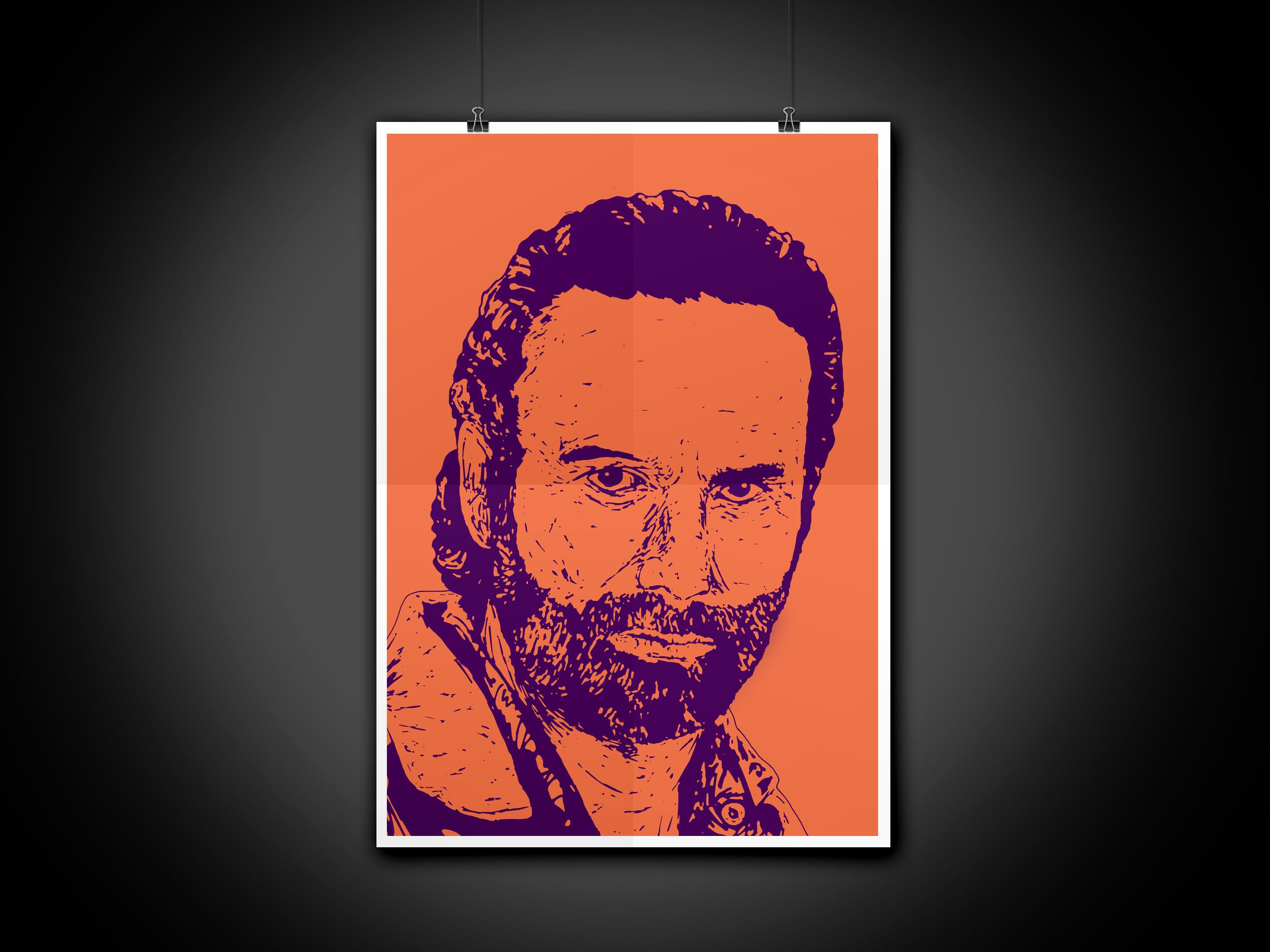 Rick Grimes Color Portrait Art Illustration Print - Etsy