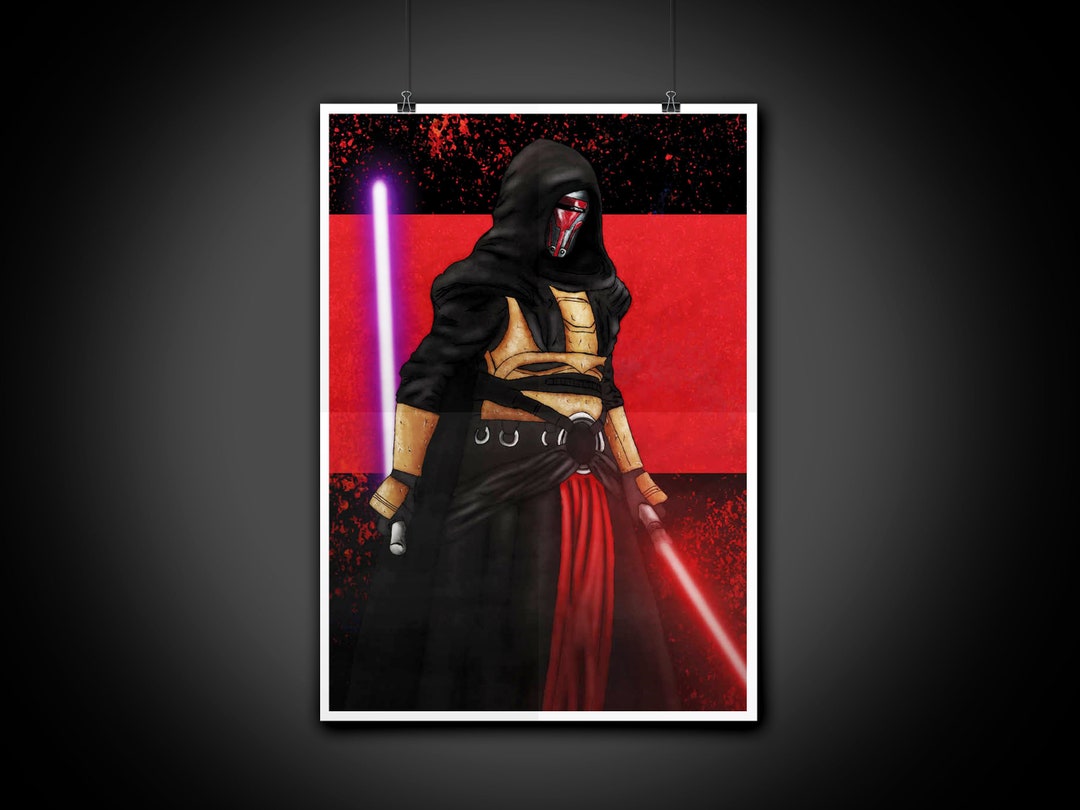 Darth Revan Star Wars Sith Color Portrait Art Illustration Print Wall ...