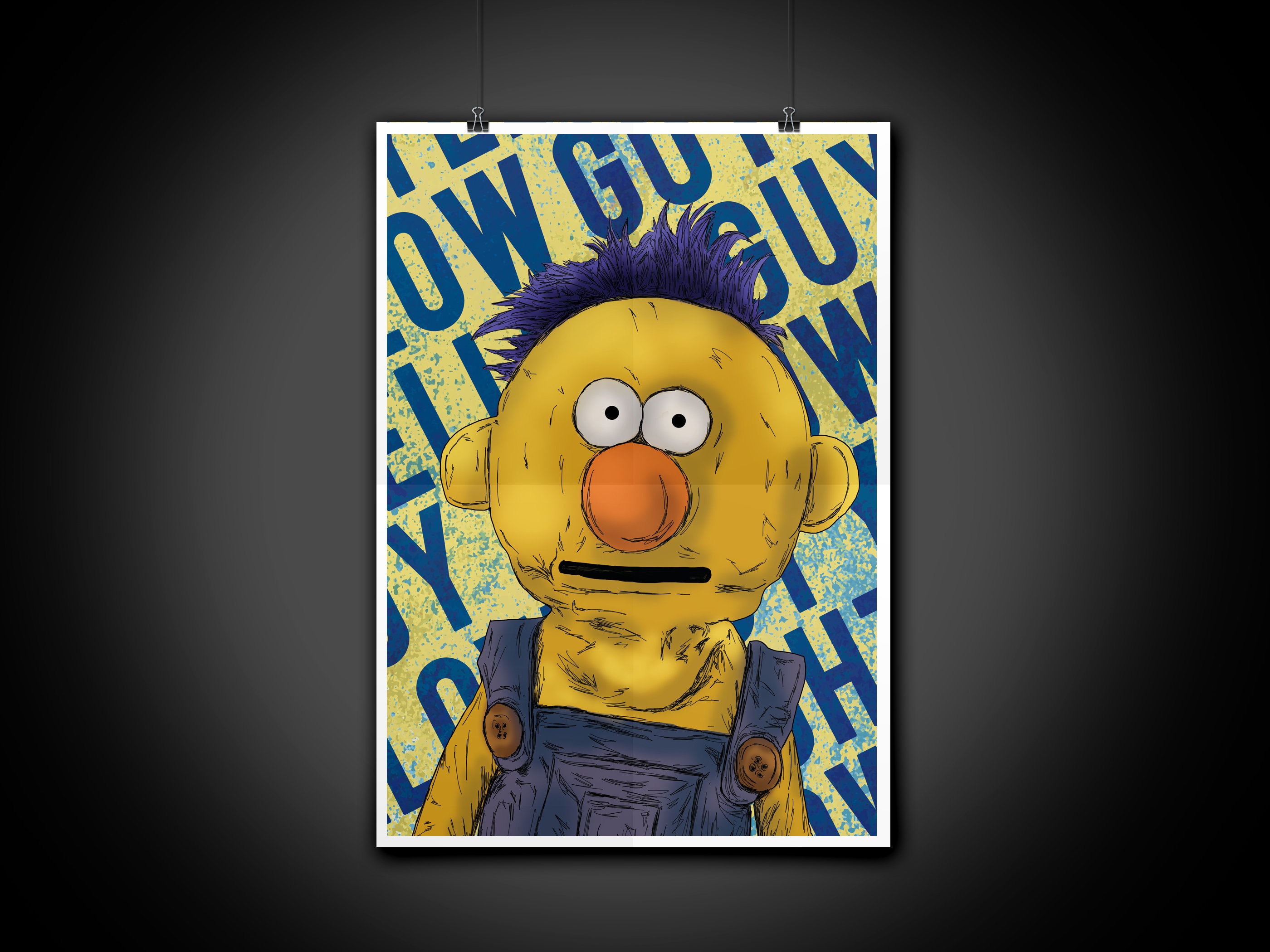 Yellow Guy Portrait Don't Hug Me I'm Scared DHMIS Color Portrait Art ...