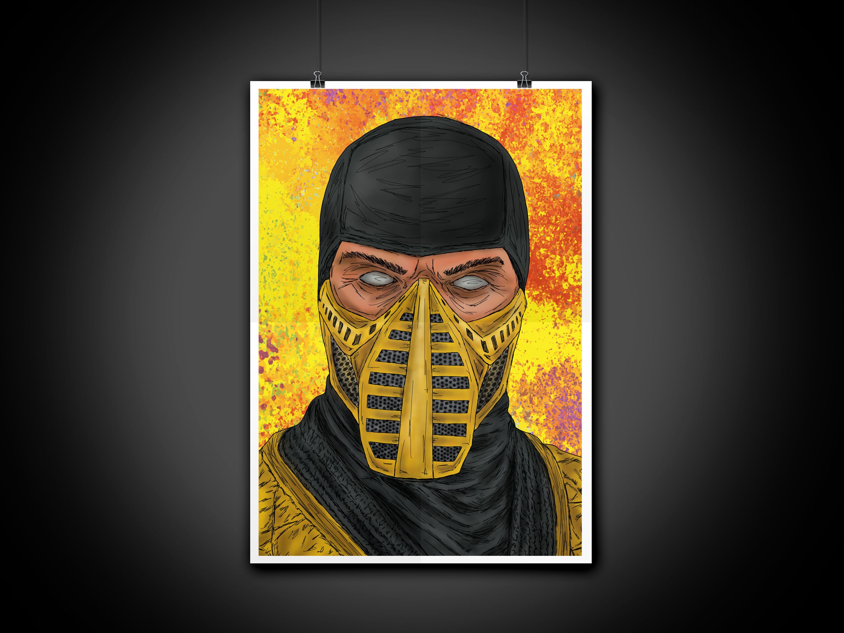 Mortal Kombat Scorpion Face Paint