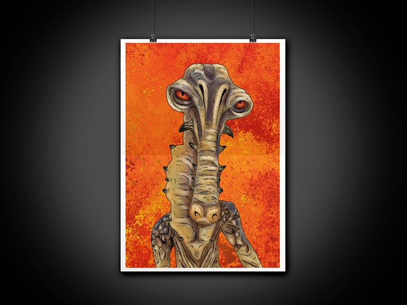 Aldar Beedo Star Wars Podracer Color Portrait Art Illustration Print ...