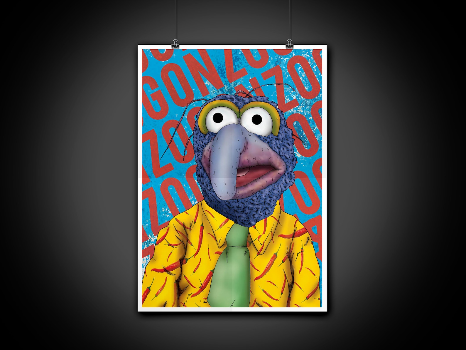 Gonzo the Muppets Color Portrait Art Illustration Print Wall Art Home ...