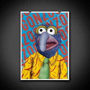 Gonzo the Muppets Color Portrait Art Illustration Print Wall Art Home ...