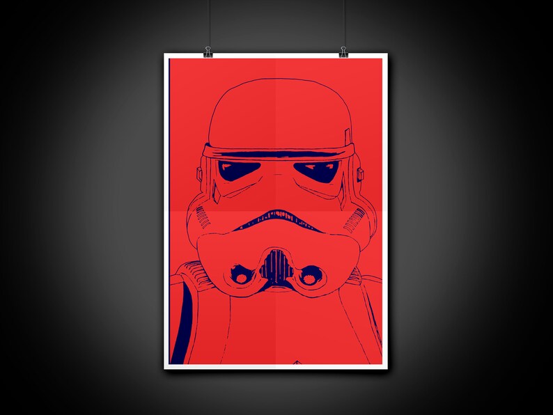 Stormtrooper Color Portrait Art Illustration Print Wall Art - Etsy Sweden
