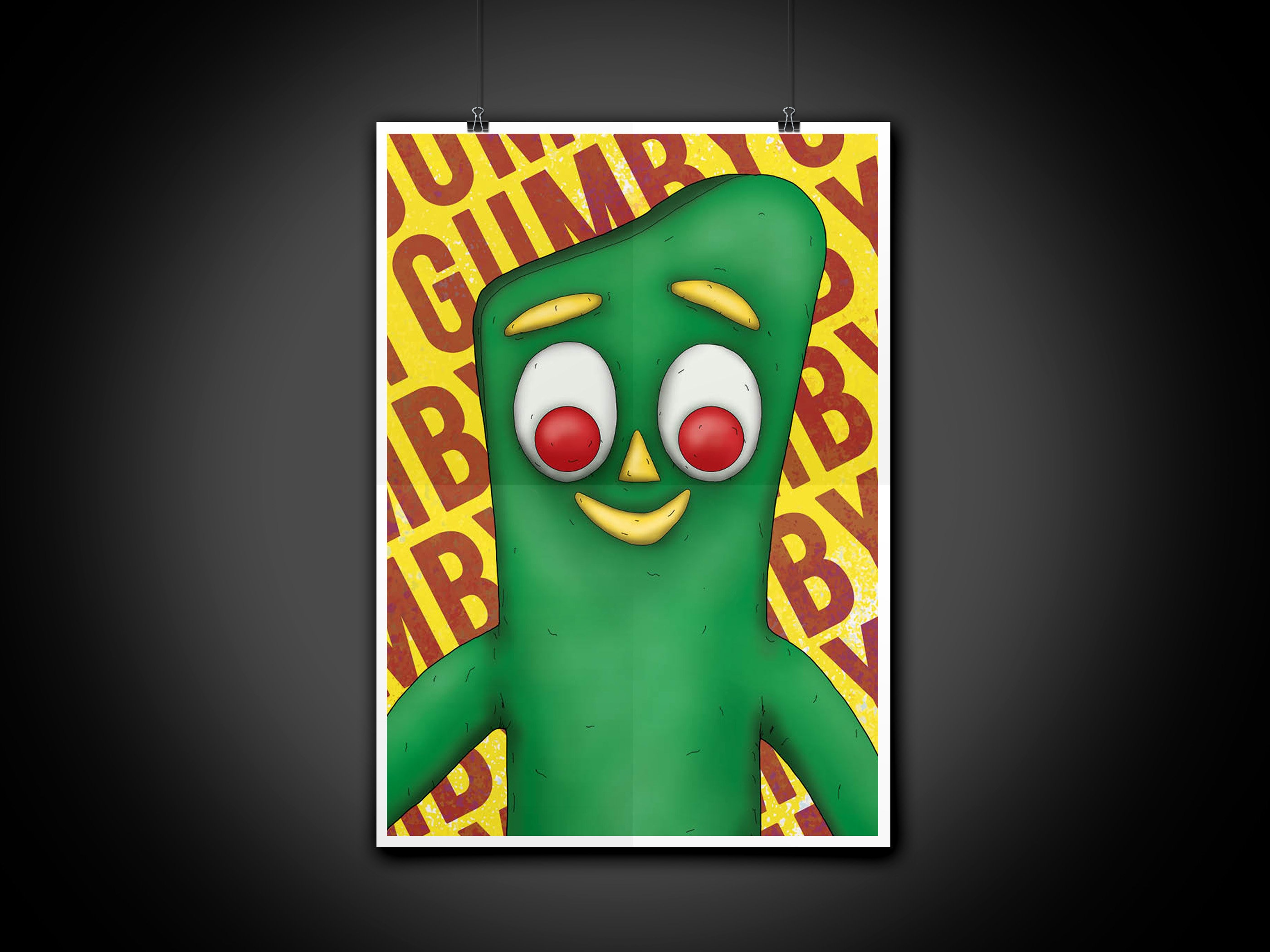 Gumby Color Portrait Art Illustration Print Wall Art Home Decor Poster ...