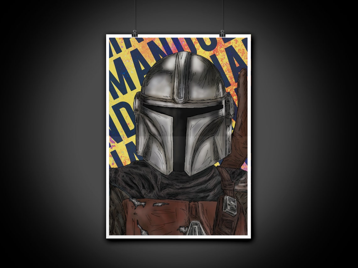 The Mandalorian Color Portrait Art Illustration Print - Etsy