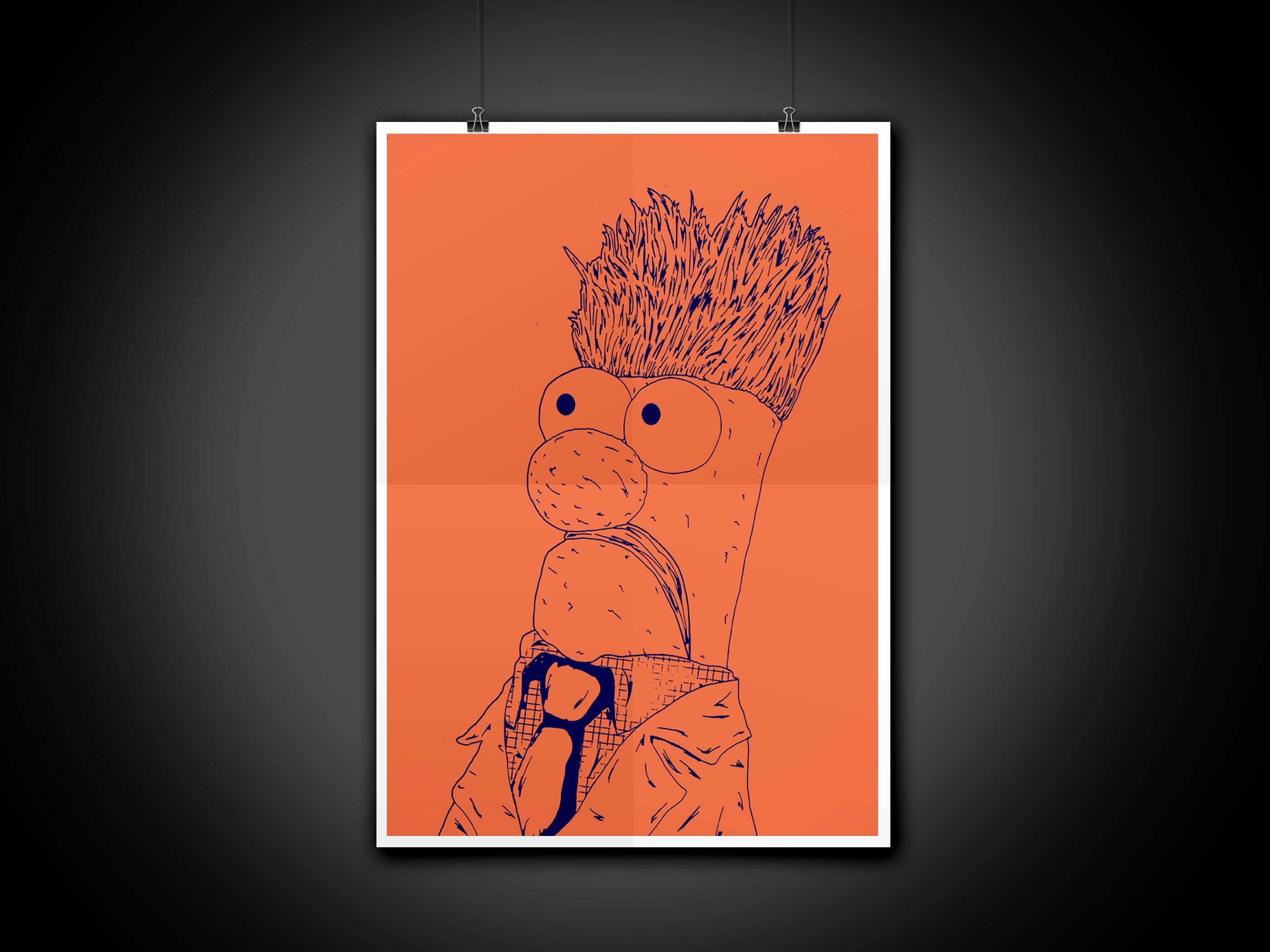 Beaker the Muppets Color Portrait Art Illustration Print Wall - Etsy