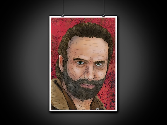 Rick Grimes Color Portrait Art Illustration Print - Etsy