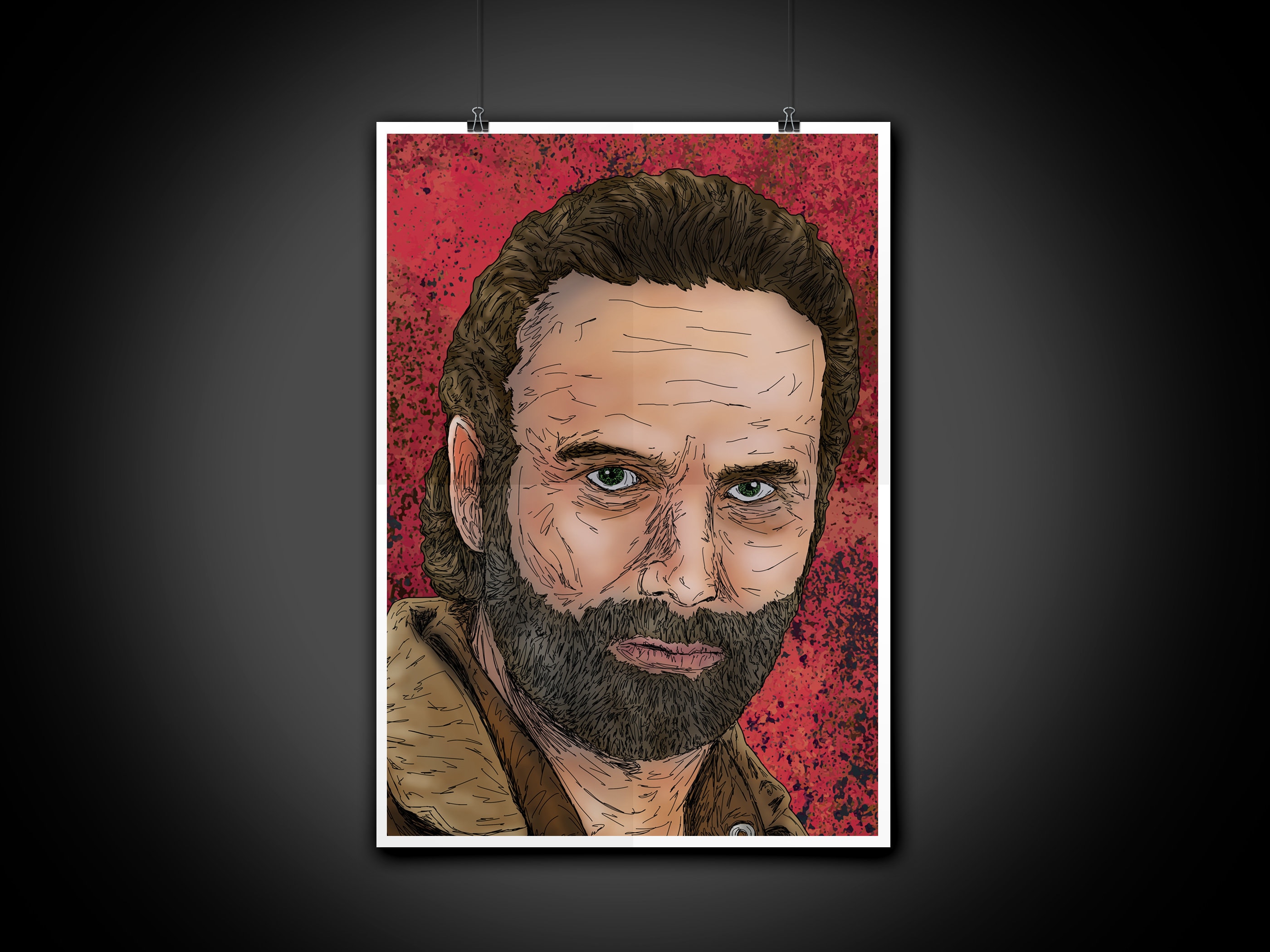 Rick Grimes Color Portrait Art Illustration Print - Etsy