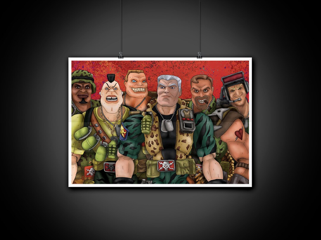 Commando Elite Small Soldiers Color Portrait Art Illustration Print ...