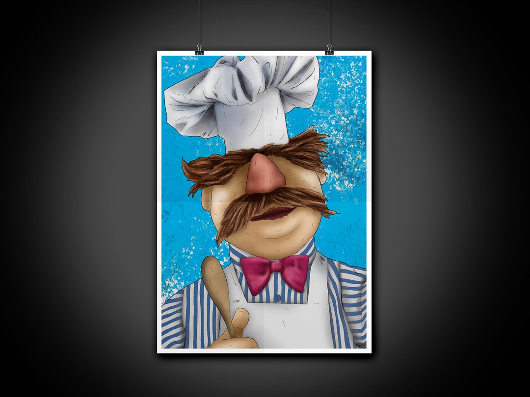 Swedish Chef the Muppets Color Portrait Art Illustration Print Wall Art ...