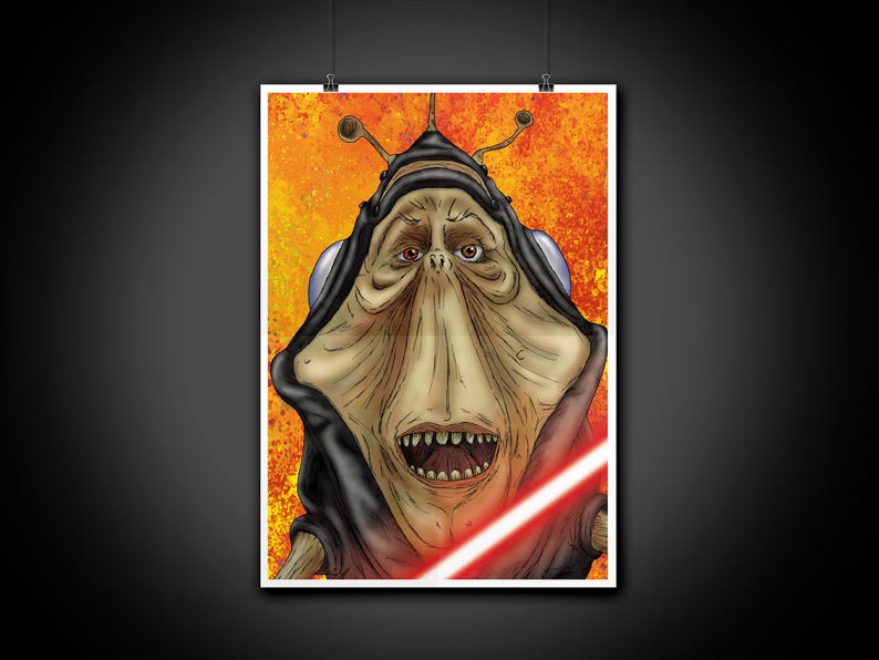 Ben Quadinaros Podracer Color Portrait Art Illustration Print - Etsy