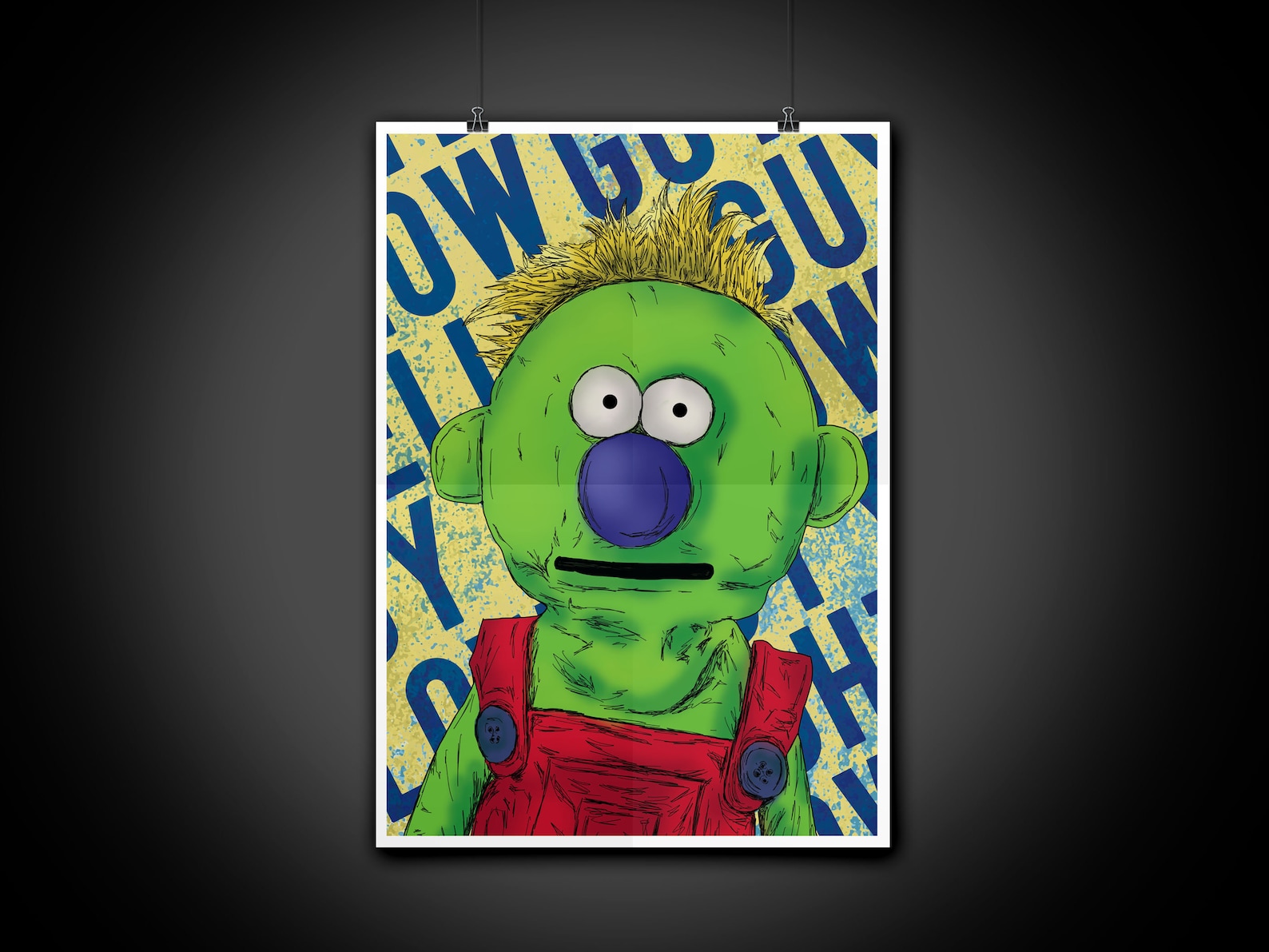 Yellow Guy Portrait Don't Hug Me I'm Scared DHMIS Color Portrait Art ...