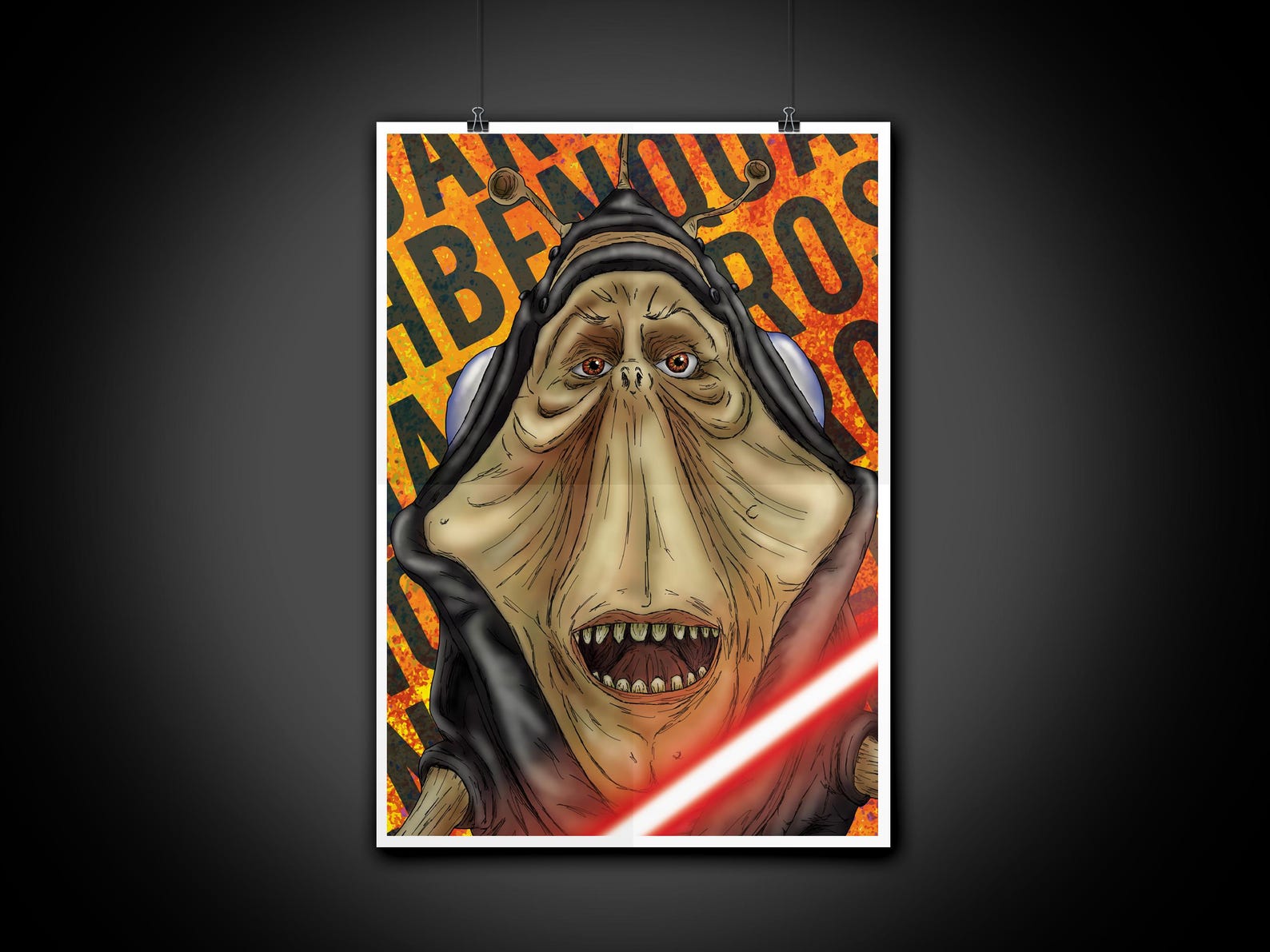 Ben Quadinaros Podracer Color Portrait Art Illustration Print - Etsy
