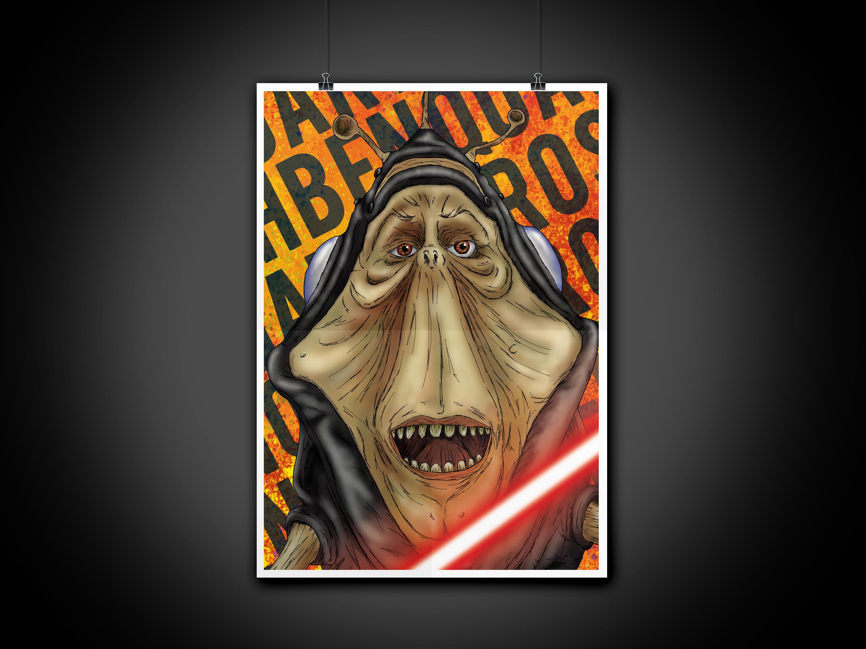 Ben Quadinaros Podracer Color Portrait Art Illustration Print - Etsy