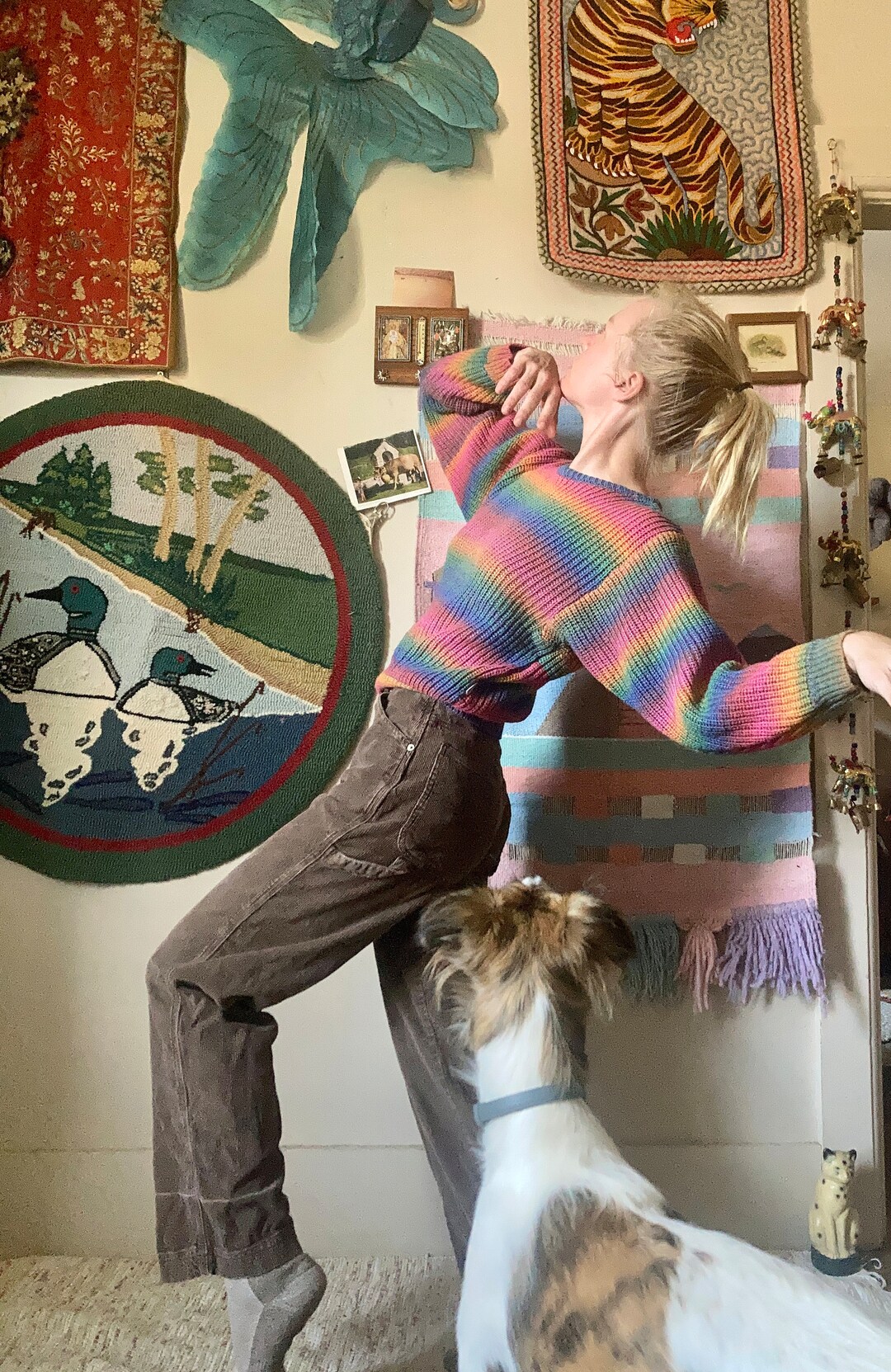 OP Ocean Pacific Vintage 1970s 80s 100% Wool Rainbow Pullover Sweater ...
