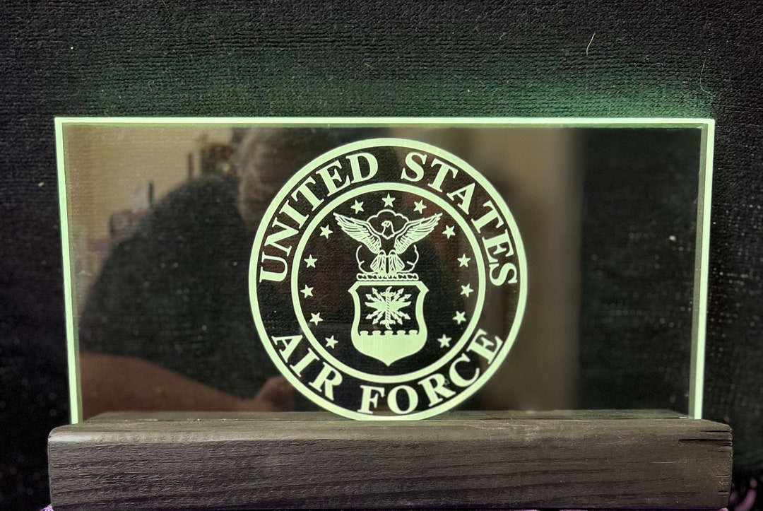 Laser Engraved Acrylic LED Lighted Sign & Wireless Remote US Air Force ...