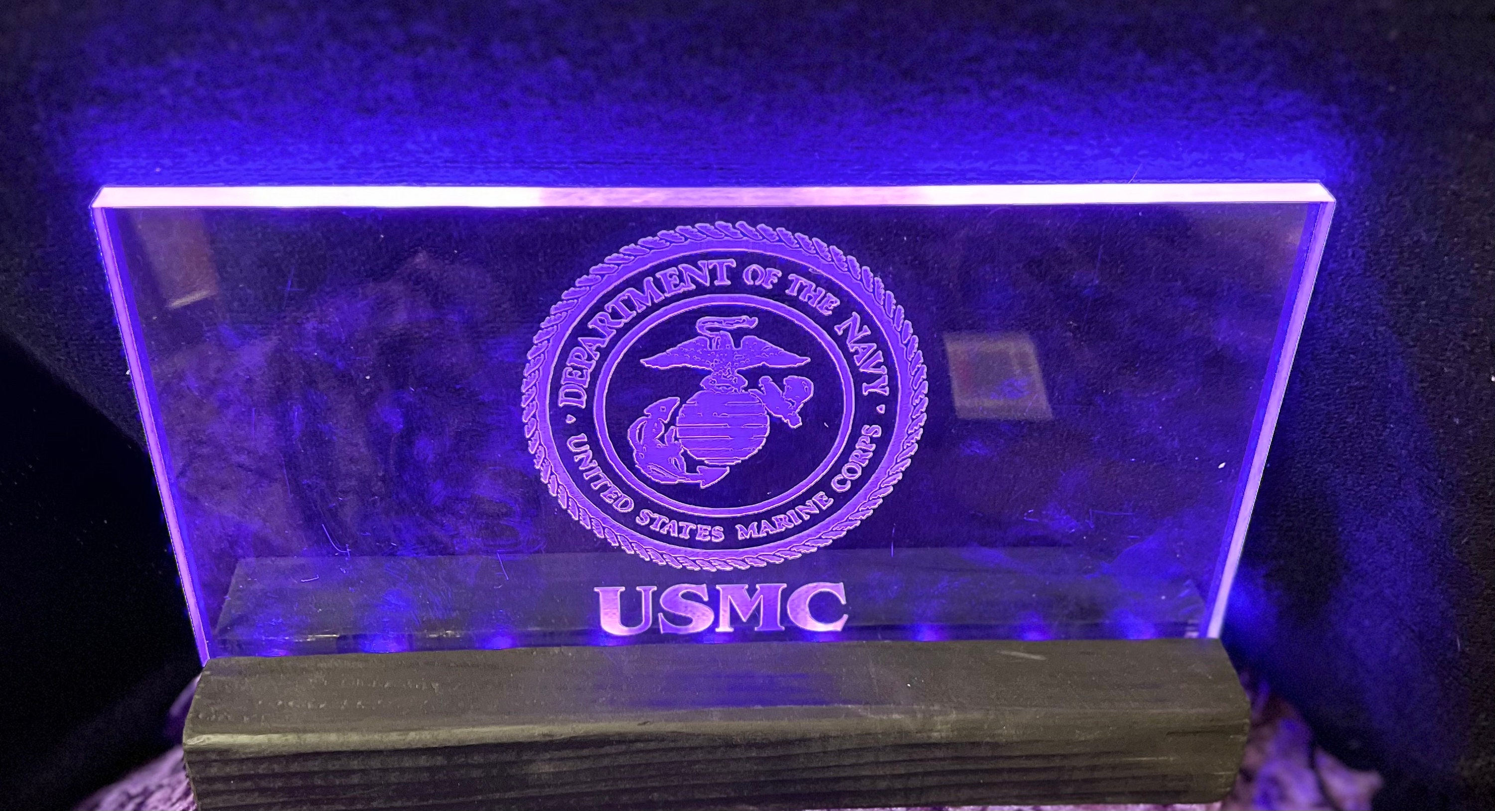 Laser Engraved US MARINES LED Lighted Sign W/wireless Remote Acrylic ...