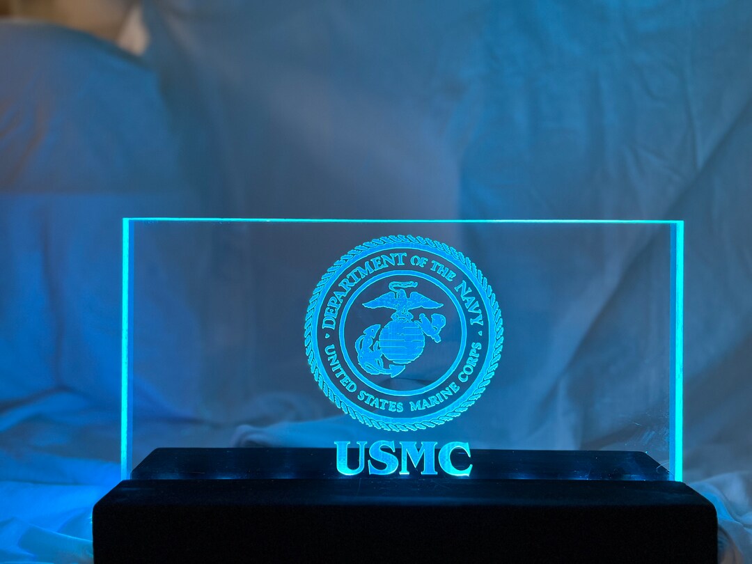Laser Engraved US MARINES LED Lighted Sign W/wireless Remote Acrylic ...