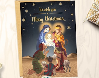 Religious christmas cards | Etsy