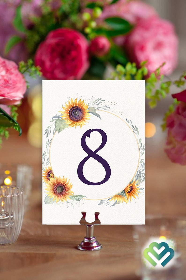 Sunflowers Wedding Table Numbers Fall Wedding Decor Banquet - Etsy