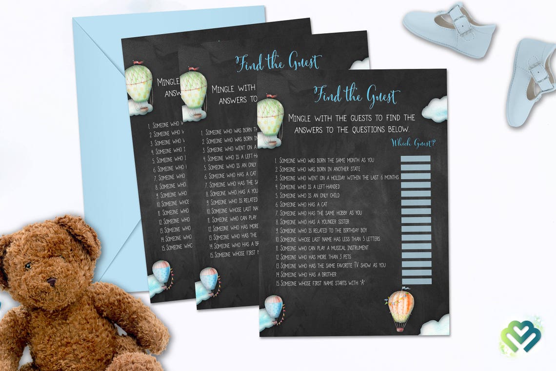 Find the Guest Guessing Game Birthday Party Game Chalkboard - Etsy