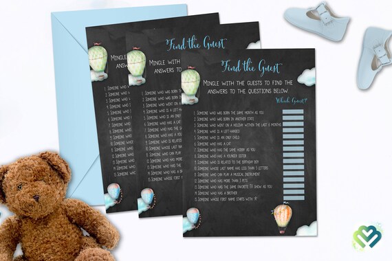 Find the Guest Guessing Game Birthday Party Game Chalkboard - Etsy