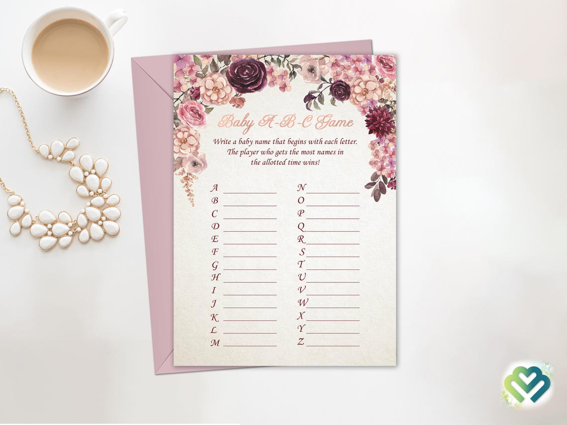 Floral Baby Shower Games Printable Baby Games Bundle Baby - Etsy