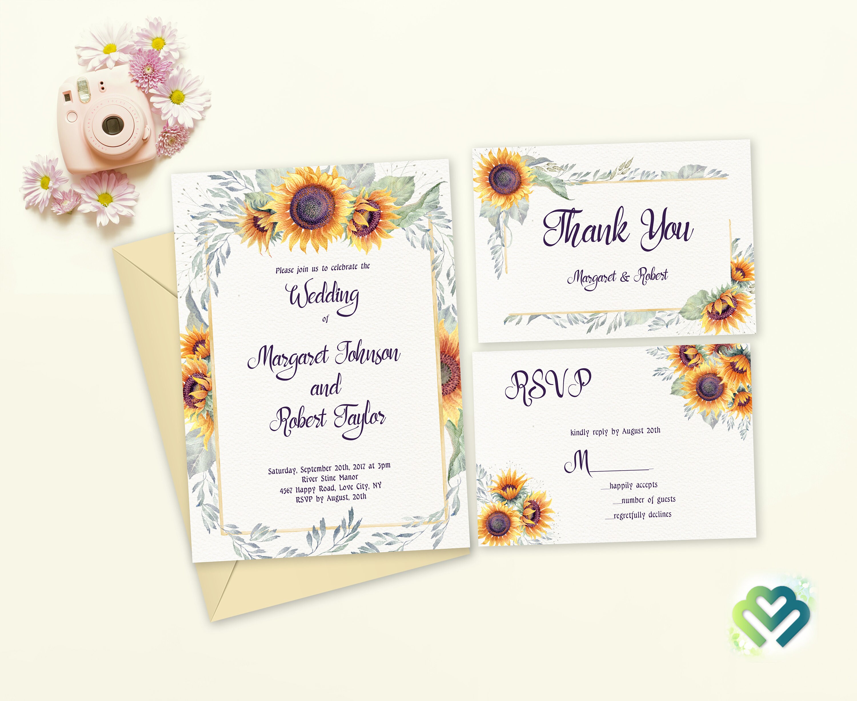 Sunflowers Wedding Table Numbers Fall Wedding Decor Banquet Table ...