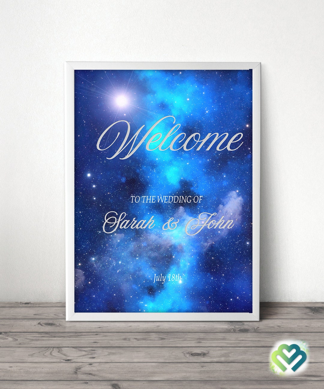 Starry Night Wedding Welcome Sign Blue Night Wedding Reception Welcome ...