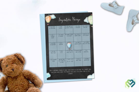 Signature Bingo Game Birthday Bingo Game Birthday Party Games | Etsy