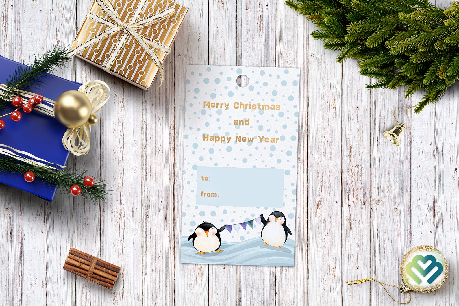 Christmas Tags Printable Holiday Gift Tags Cute Penguin - Etsy
