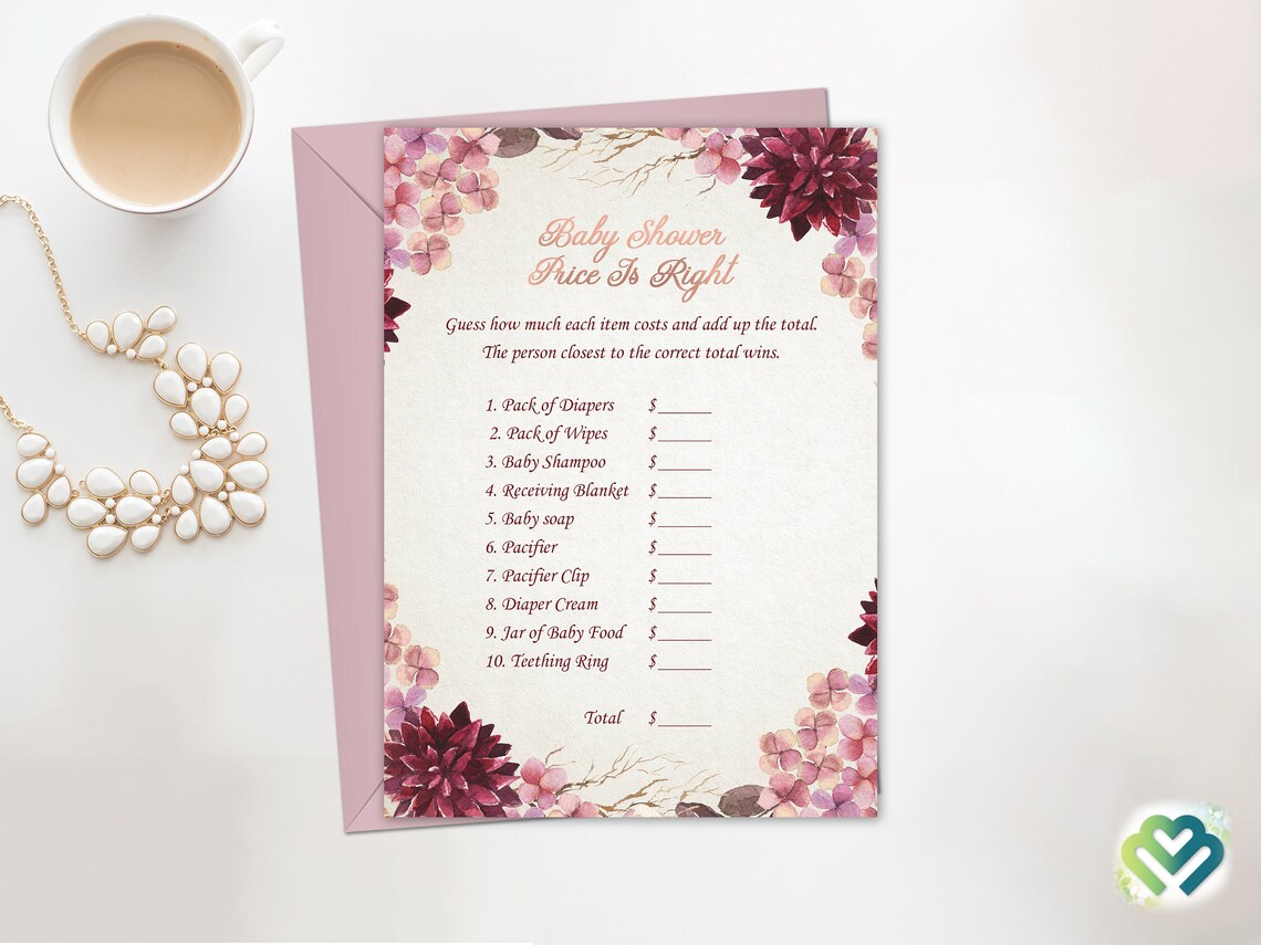 Floral Baby Shower Games Printable Baby Games Bundle Baby - Etsy