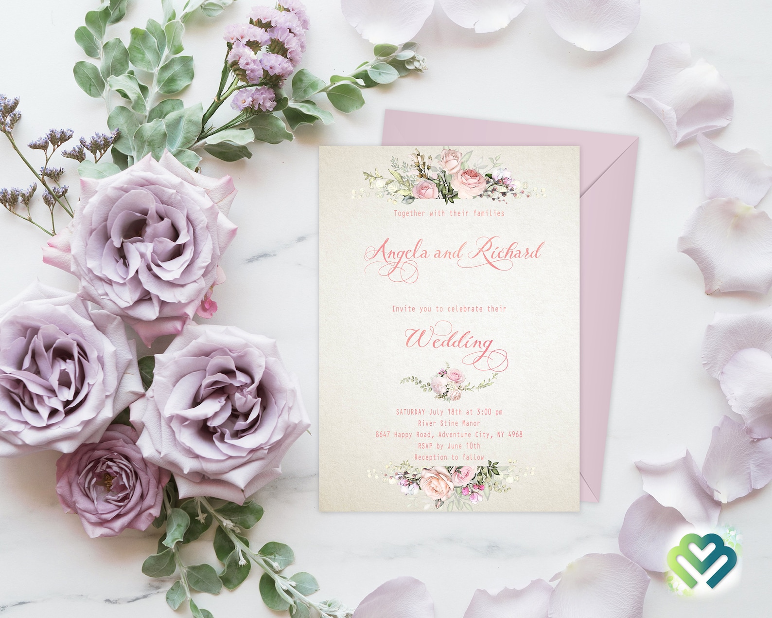 Roses Wedding Invitation Set Romantic Roses Wedding Invitation - Etsy