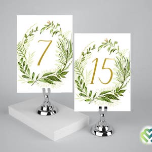 Woodland Wedding Table Numbers Printable Table Numbers 1-10 Green ...